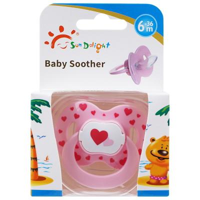 China Tear Resistant Pink Blue ABS Pacifier Silicone Baby Soother for sale