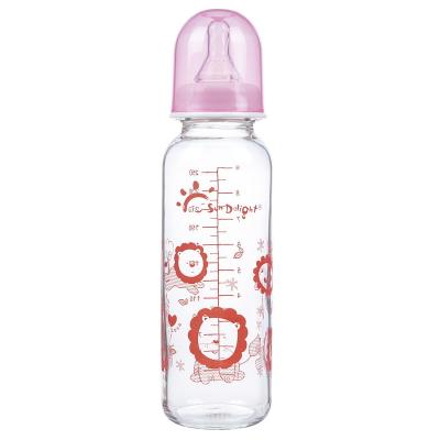 China Heat Resistant Standard Neck 9oz 250ml Glass Baby Feeding Bottles for sale