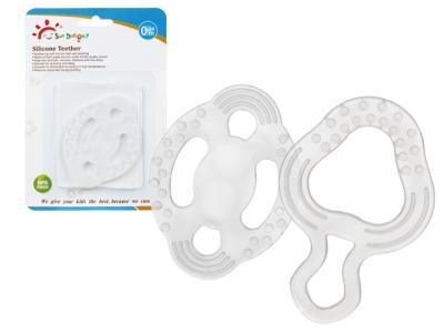 China Tear Strength White 3 Month Baby Silicone Teether for sale