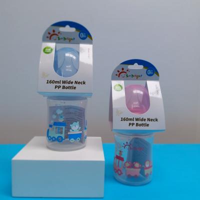 China Pink Blue Phthalate Free Wide Neck Baby Feeding Bottle for sale