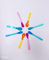 China EN 14350 Soft Bite Color Change TPE Baby Food Spoon for sale