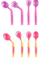 China FDA TPE 360 Degree Angle Baby Feeding Spoon And Fork for sale