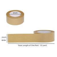 China Kraft Paper Tape Self Adhesive 2 Inch x 55 Yards Biodegradable Brown Packing Tape Strong Adhesive for sale