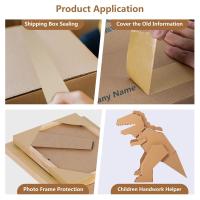 China Kraft Paper Tape Self Adhesive 2 Inch x 55 Yards Biodegradable Brown Packing Tape Strong Adhesive for sale