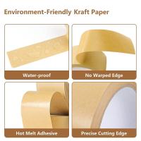 China Kraft Paper Tape Self Adhesive 2 Inch x 55 Yards Biodegradable Brown Packing Tape Strong Adhesive for sale