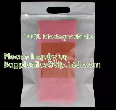 China Biodegradable PLA Corn Starch Zipper Bag 100% Compostable Apparel Packaging Custom Size for sale