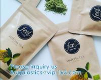 China Kraft Paper Stand Up Pouches 100 Pack 6x9 Inch Odor Proof Resealable Zip Top Heavy Duty Heat Sealable for sale