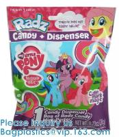 China Custom Printed Nontoxic Moistureproof Candy Toy Gift Bags 75x100mm Side Gusset Spout Pouches for sale
