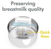 China Breast Milk Storage Bags 6oz Self Standing Leak Proof Double Zipper Freezer Safe for sale
