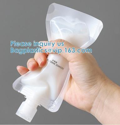 China Leakproof Stand Up Spout Pouch 30ml 50ml 100ml Travel Cosmetic Bottles PET/PA/PE for sale