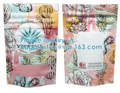 China Resealable Holographic Mylar Bags Smell Proof Ziplock Pouch 7x15cm 100 Pack for sale
