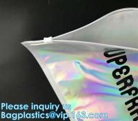 China Custom Holographic Slide Zipper Bag Anti-Odour Swimwear Packaging 100pcs for sale