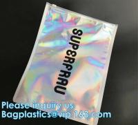 China Custom Holographic Slide Zipper Bag Anti-Odour Swimwear Packaging 100pcs for sale
