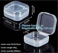 China Clear Plastic Hinged Lid Storage Box 5ml 35x35x18mm for Beads Jewelry Hardware for sale