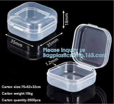 China Clear Plastic Hinged Lid Storage Box 5ml 35x35x18mm for Beads Jewelry Hardware for sale