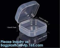 China Clear Plastic Hinged Lid Storage Box 5ml 35x35x18mm for Beads Jewelry Hardware for sale