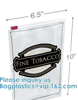 China 10x5 Inch 3 Mil Slider Lock Cigar Bags Fine Cigars Tobacco Storage LDPE Clear for sale