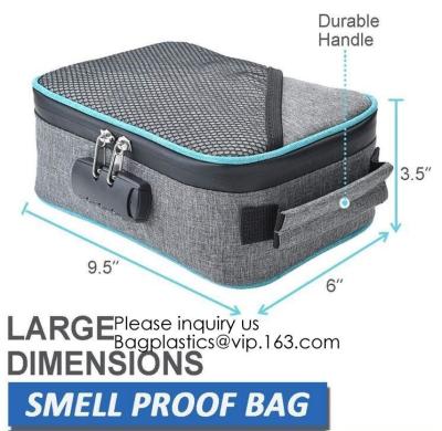China Large Smell Proof Bag with Combination Lock 10x7x4.5in Odor Proof Stash Case Waterproof Pouch for sale