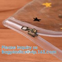 China PVC Transparent Zipper Pouches 10 Pack 9.45x6.3 Inches Waterproof Clear Cosmetic Organizer Bags for sale
