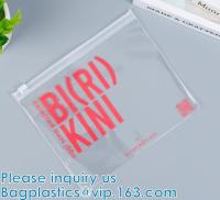 China Custom Logo Biodegradable TPU Zipper Pouch for Swimwear Underwear Packaging 0.3mm Thickness for sale