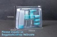 China Clear PVC Cosmetic Pouch Set 12x7.5 Inch Waterproof Vinyl Makeup Bag 4 Pack for sale