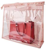 China Clear PVC Handbag Storage Dust Cover Bags 4 Sizes 13-17 Inch with Handle Zipper for sale