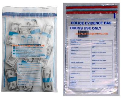 China Tamper Evident Security Bags with Barcode and Serial Number 10x13 Inch 100 Pack for sale