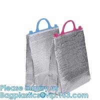 China Aluminum Foil Insulated Thermal Lunch Bag 8x8x8 Reusable Cooler for Food Transportation for sale