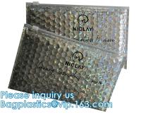China Metallic Foil Bubble Mailer with Slider Zipper 8x10 Inch Anti-Shock Cushioned Packaging Pouch for sale