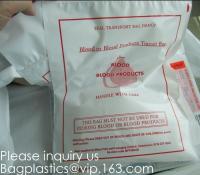 China Custom LDPE Blood Transport Bags 350x440mm Leak Proof Reclosable Specimen Bags for sale