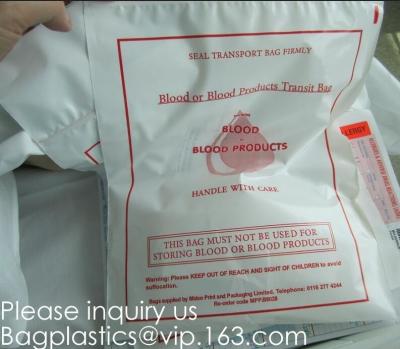 China Custom LDPE Blood Transport Bags 350x440mm Leak Proof Reclosable Specimen Bags for sale