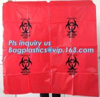 China Red Biohazard Waste Disposal Bags 24x30 Inch 12-16 Gallon Drawstring LDPE Medical Grade for sale