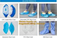 China Disposable CPE Shoe Covers 100 Pack Waterproof Non-Slip 15.7x5.9 Inches for Indoor Use for sale