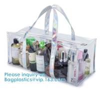 China Large Capacity PVC Travel Makeup Toiletry Storage Bag 45x20x19 cm Clear Tote Organizer for sale