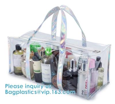 China Large Capacity PVC Travel Makeup Toiletry Storage Bag 45x20x19 cm Clear Tote Organizer for sale
