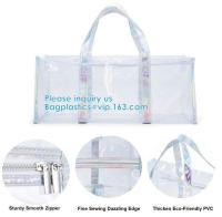 China Large Capacity PVC Travel Makeup Toiletry Storage Bag 45x20x19 cm Clear Tote Organizer for sale