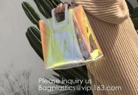 China Hologram Clear Tote Bag 12x12x6 Inch Stadium Approved PVC Waterproof Security Travel Bag for sale