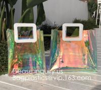 China Hologram Clear Tote Bag 12x12x6 Inch Stadium Approved PVC Waterproof Security Travel Bag for sale