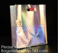 China Custom Logo Clear PVC Holographic Tote Bag Waterproof Beach Shopping Bag 3-10kg Capacity for sale