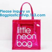 China Custom Clear PVC Tote Bag 13x12.5 Inches Waterproof Beach Shopping Bag for sale
