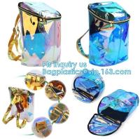 China Holographic Clear PVC Backpack 11.2 Inch Waterproof Transparent Daypack for School Travel for sale