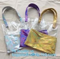 China Holographic Clear PVC Backpack 11.2 Inch Waterproof Transparent Daypack for School Travel for sale