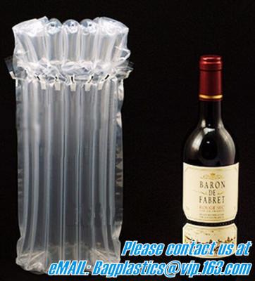 China 750ml Inflated Wine Bottle Protector Bags 70μm Leakproof Air Column Cushioning for Travel Transport for sale
