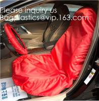 China Universal Nylon Car Seat Covers 5pcs Set 26.5x19x2cm Custom Logo Fabric Steering Wheel Cover for sale