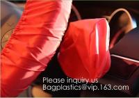 China Universal Nylon Car Seat Covers 5pcs Set 26.5x19x2cm Custom Logo Fabric Steering Wheel Cover for sale
