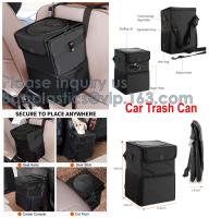 China Collapsible Car Trash Bag 4.5L Waterproof Leakproof Portable Garbage Can with Storage Pockets for Vehicle for sale