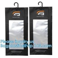 China Custom Biodegradable EVA Zipper Bag with Ring Hanger Hooks for Shirt Packaging for sale