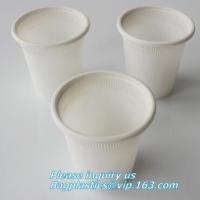 China Compostable Sugarcane Cup 8/12oz Eco Friendly Biodegradable Bagasse Coffee Cups, Sugarcane Bagasse Pulp for sale