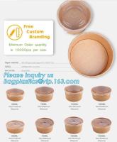 China Disposable Kraft Paper Bowl 750ml 1000ml 1300ml with Lid for Salad Soup Rice Noodles Eco Friendly for sale
