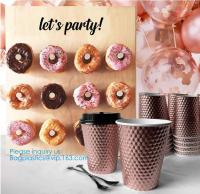 China 16 oz Gold Glitter Disposable Coffee Cups with Lids 100 Pack Insulated Hot Cups To Go for sale